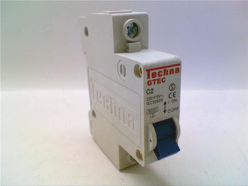 GTEC-1C-02 Din Rail Mount Circuit Breaker by TECHNA
