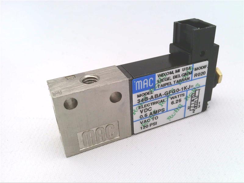 34B-ABA-GFG0-1KJ-R020 Solenoid Valve by MAC VALVES INC