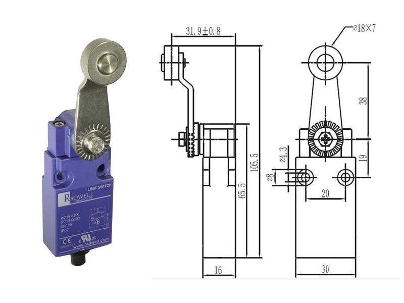 RAD3104-SP-B2 Limit Switch by RADWELL