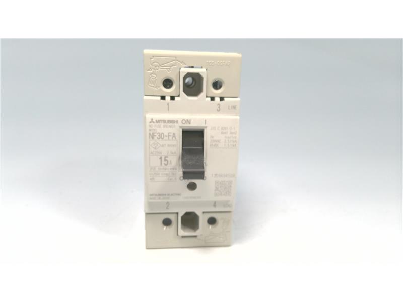 NF30-FA-2P-15A Din Rail Mount Circuit Breaker by MITSUBISHI