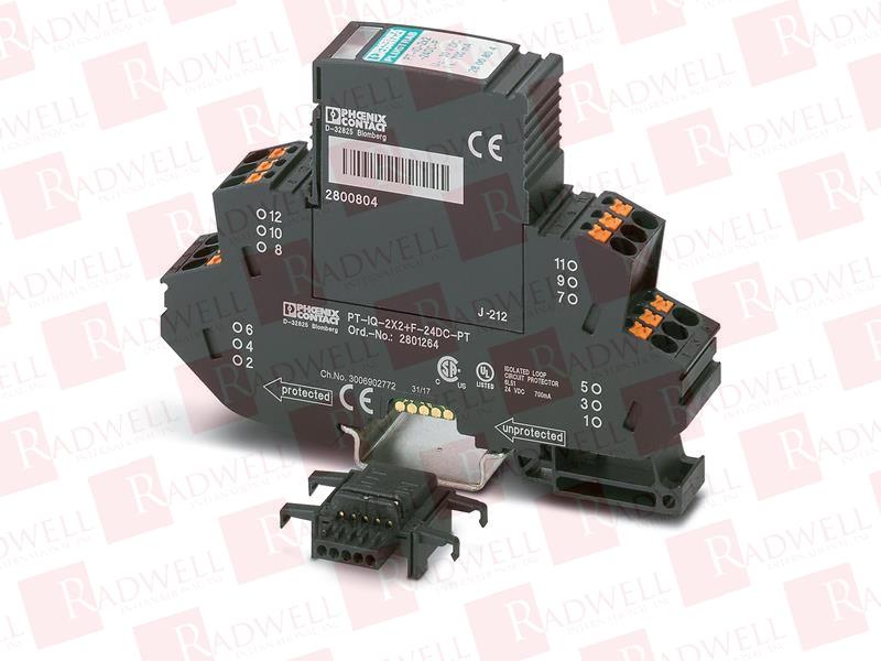 PT-IQ-2X2+F-24DC-PT Telecom Surge Arrestor by PHOENIX CONTACT