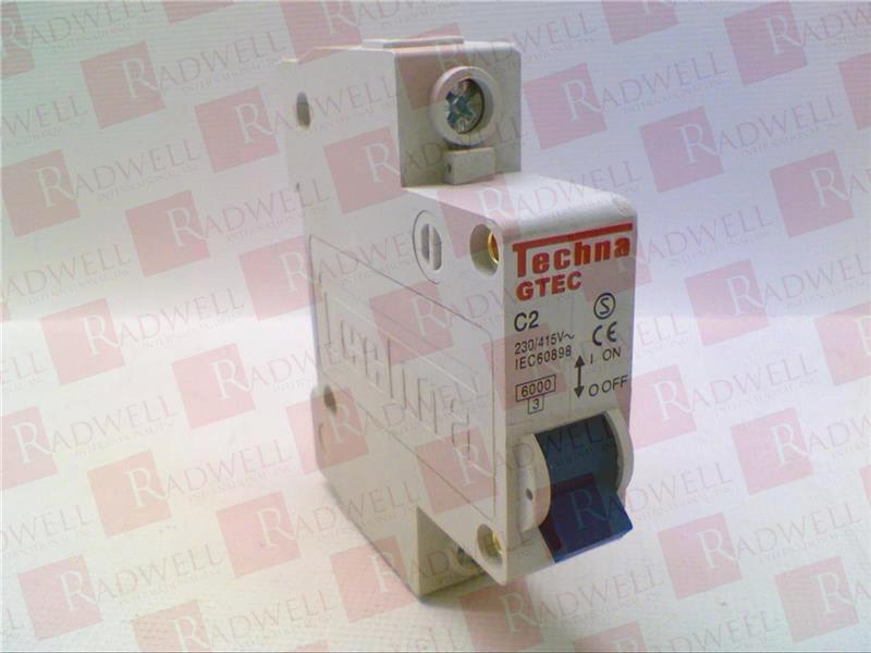 GTEC-1C-02 Din Rail Mount Circuit Breaker by TECHNA