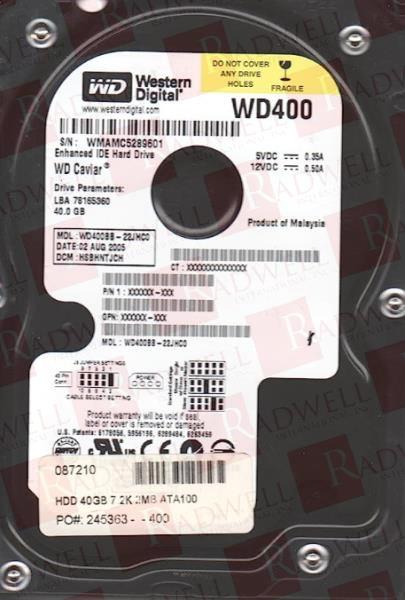 WD400BB-22JHC0 Hard Drive by WESTERN DIGITAL