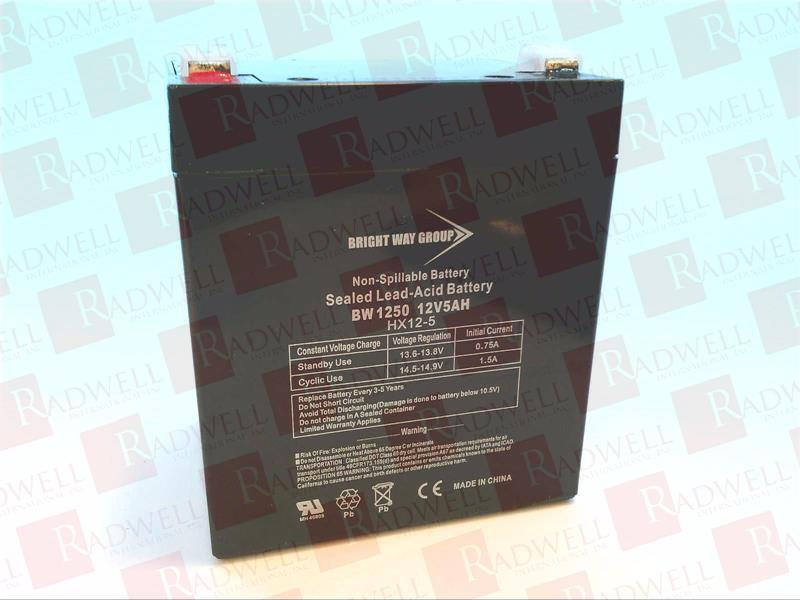 BW 1250 - F2 - 12V 5AH SLA Industrial Battery by BRIGHT WAY