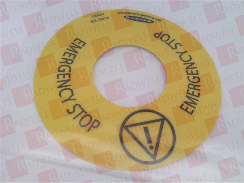 ESL-30/75-10 Legend Plate by BANNER ENGINEERING