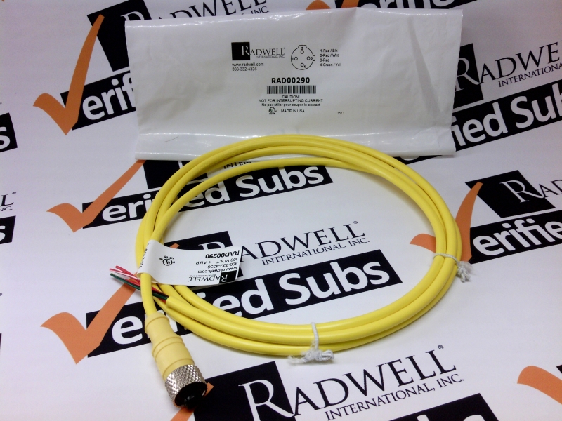 MQAC406YELLOWSUB QD Cable/Cord Set by RADWELL VERIFIED SUBSTITUTE