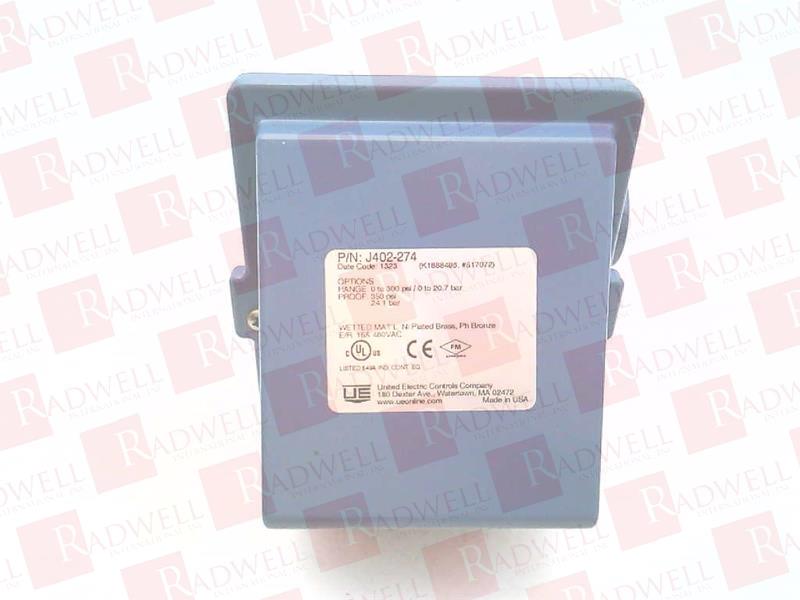 J402-274 Pressure Switch by UNITED ELECTRIC