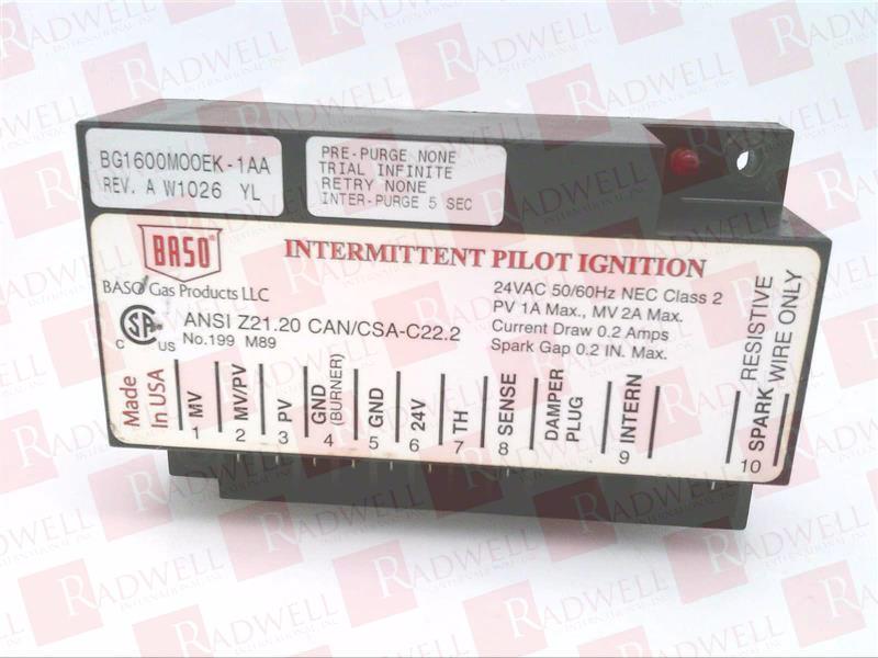 BG1600M00EK-1AA Ignition Module by BASO GAS PRODUCTS LLC