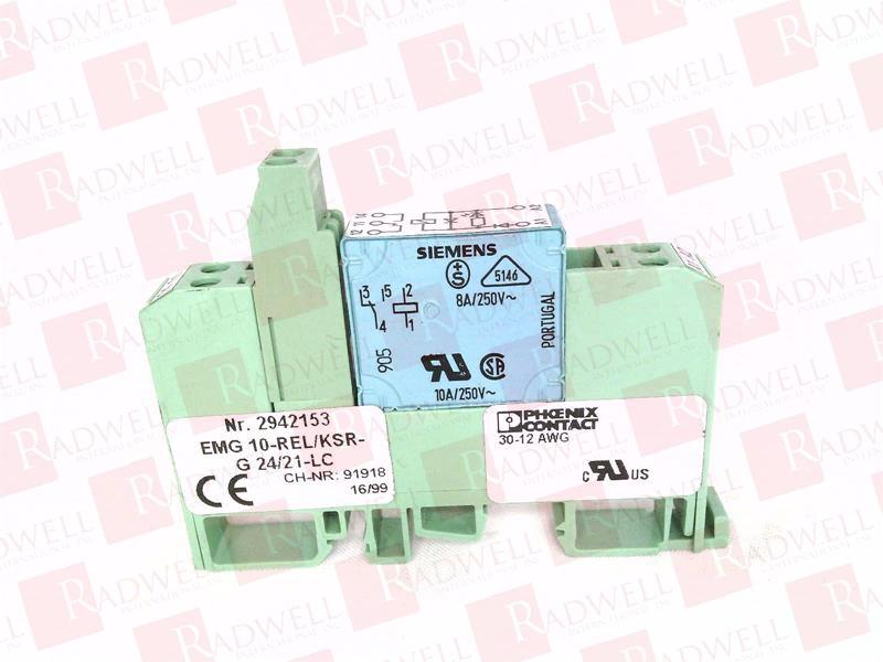 EMG 10-REL/KSR-G 24/21-LC Relay/Socket by PHOENIX CONTACT