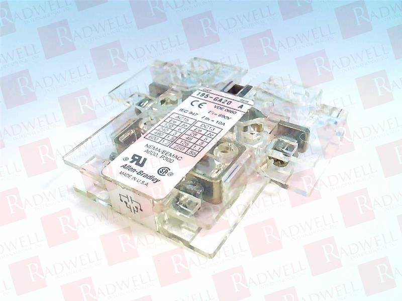 195-GA20 Auxiliary Contact by ALLEN BRADLEY