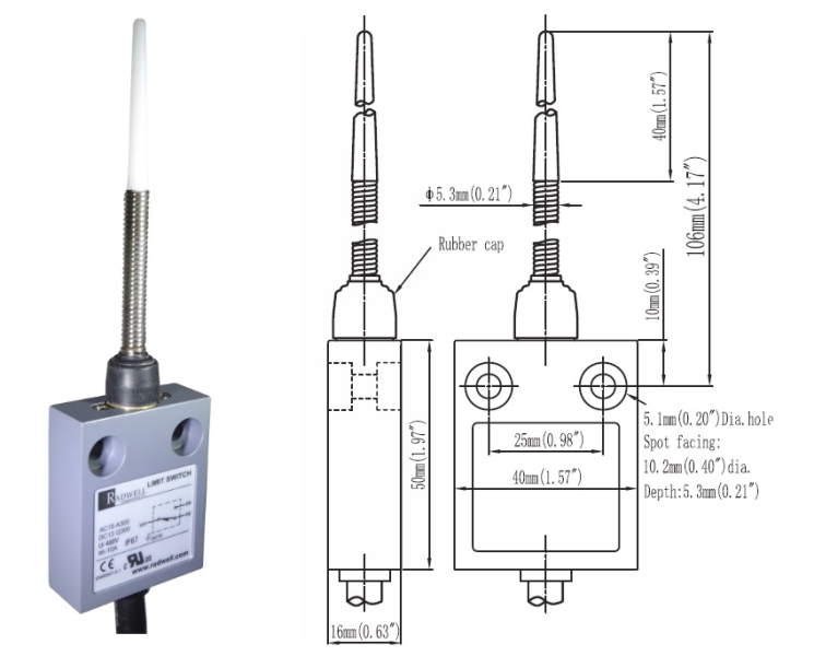 D4C-1250-SUB Limit Switch by RADWELL VERIFIED SUBSTITUTE