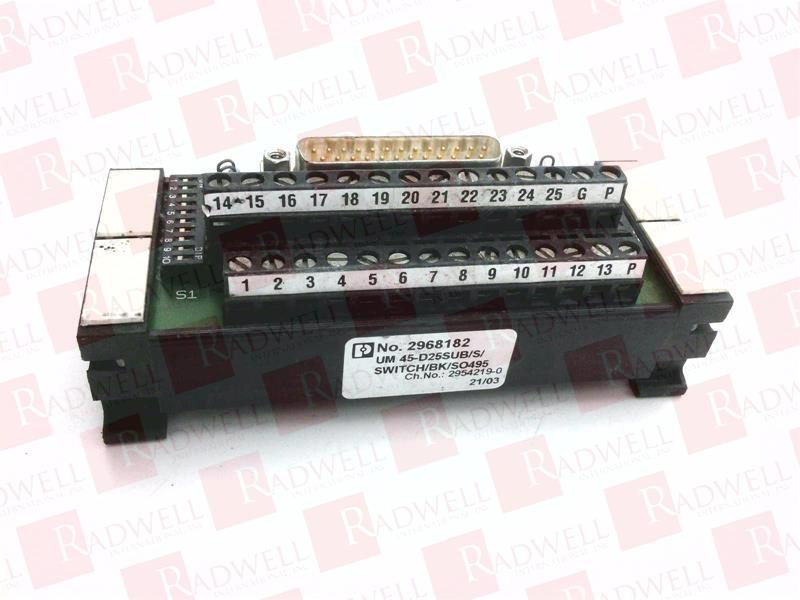 UM 45-D25SUB/S/SWITCH/BK/SO495 VDC Logic I/O Module by PHOENIX CONTACT