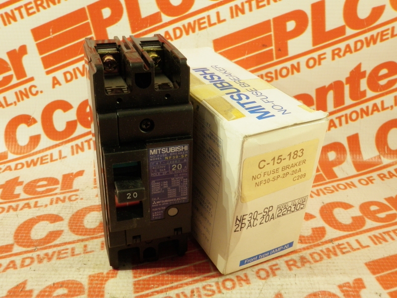 NF30-CP-2P-20A Panel Mount Circuit Breaker by MITSUBISHI